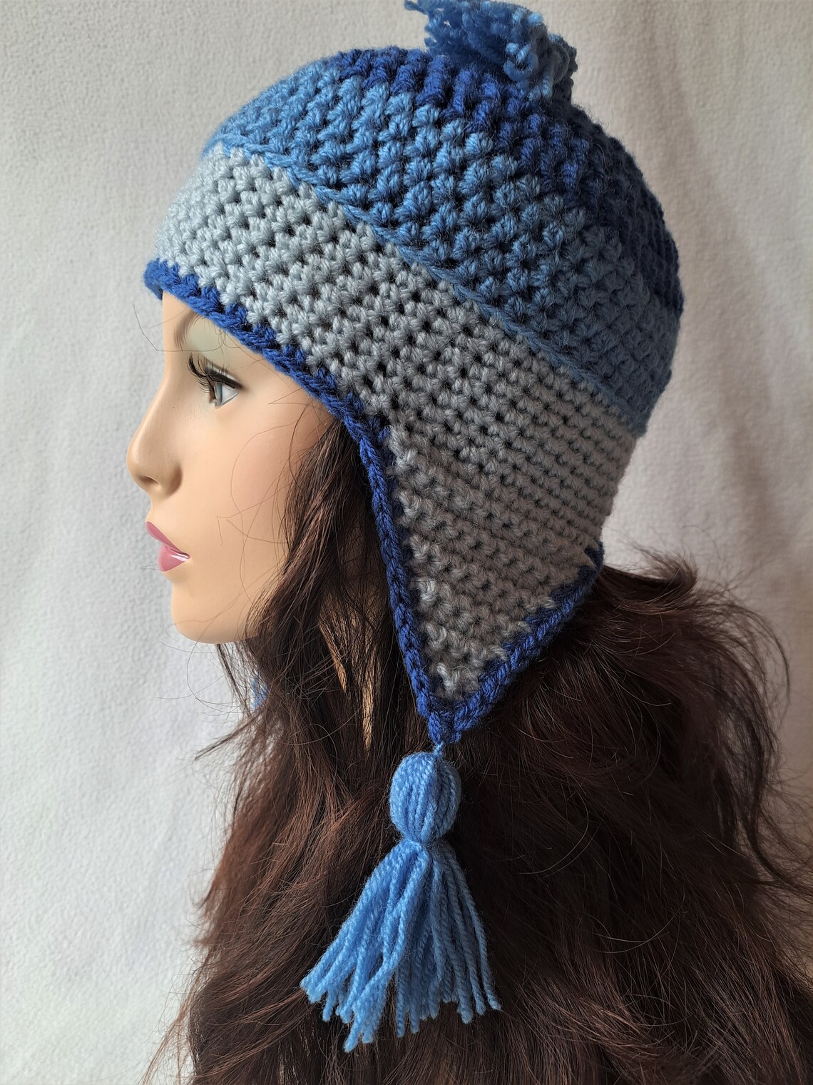 Crochet Pattern, Crochet Ear Flap Pattern, Shuffle Ear Flap Beanie, Ear ...
