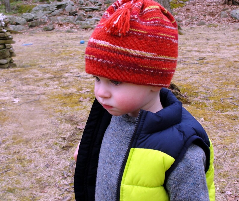 KNITTING PATTERN, Knit Beanie Pattern, Chili Pepper Beanie Hat Pattern ...