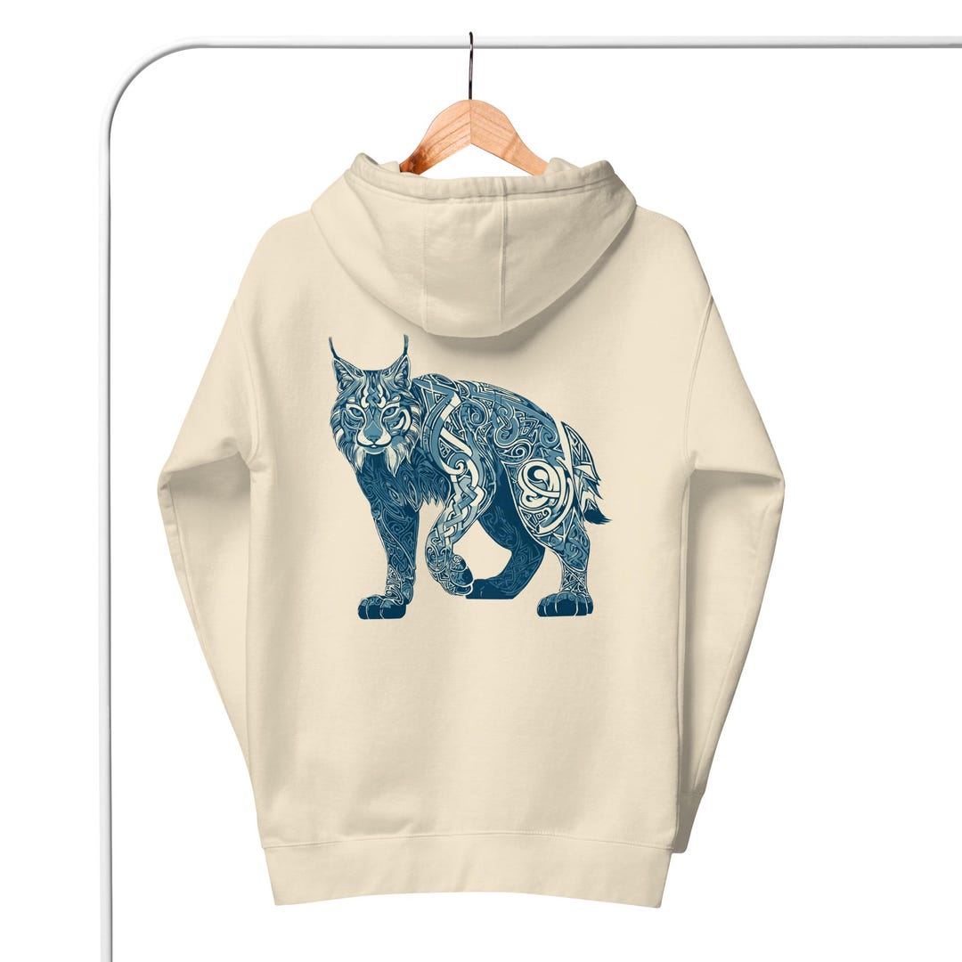 Celtic Knot Lynx Hoodie: Unisex Pagan Norse Sweatshirt - Etsy