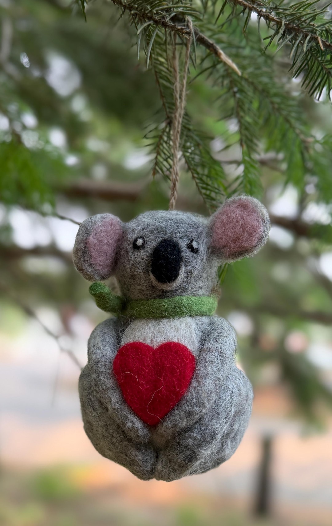 Needle Felted Koala/sheep Ornament – Fair Trade Christmas Decor ...