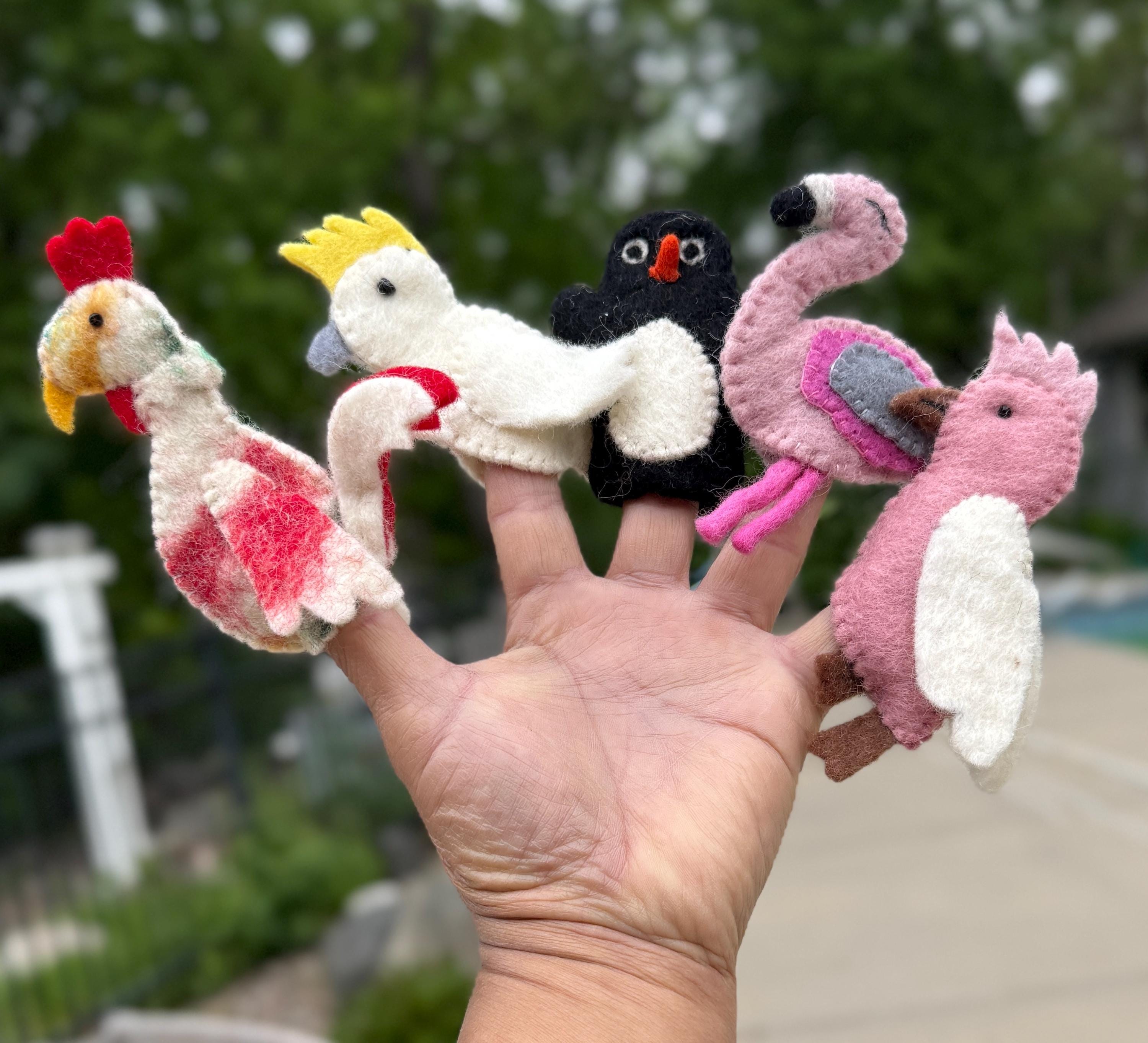 Felt Birds Finger Puppet – Handmade Wool Toys – Imaginative Play for ...