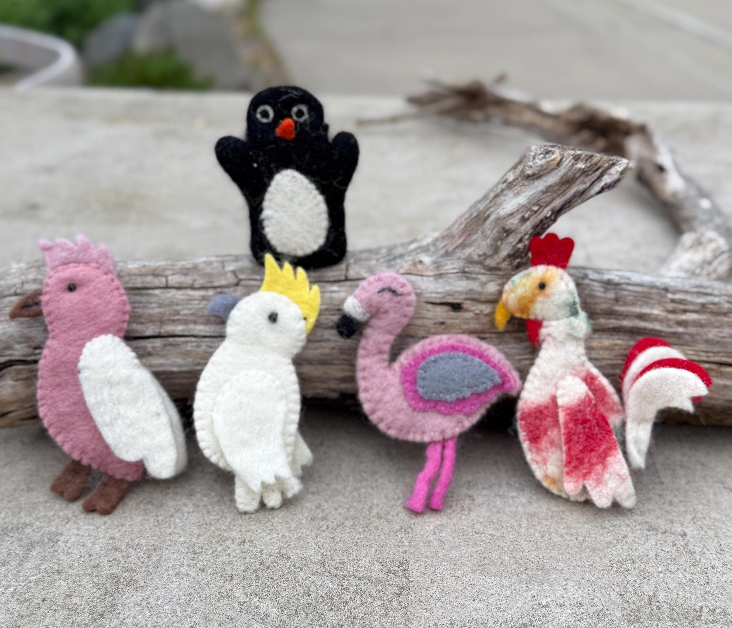 Felt Birds Finger Puppet – Handmade Wool Toys – Imaginative Play for ...