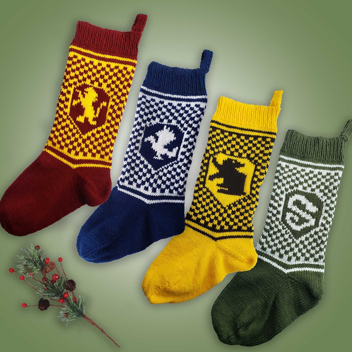 Ravenclaw Inspired Christmas Stocking Knitting Pattern Instant PDF ...