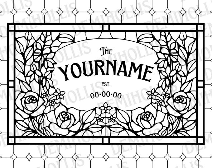 Faux Stained Glass Wedding Sign Template - Etsy Canada
