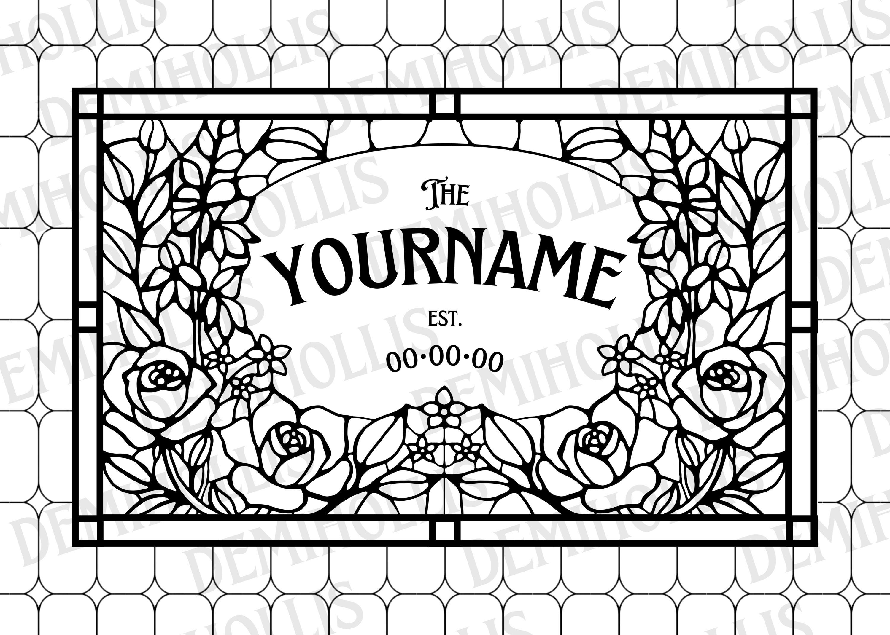 Faux Stained Glass Wedding Sign Template - Etsy