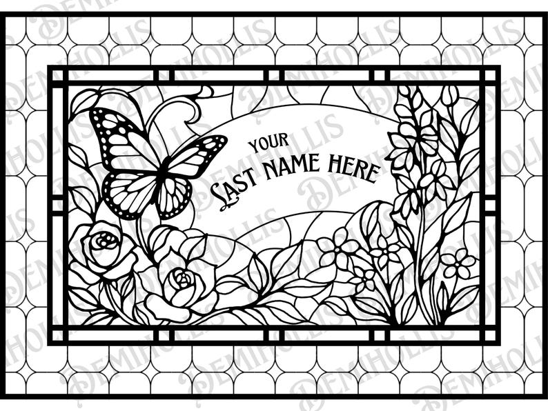 Faux Stained Glass Wedding Sign Template - Etsy