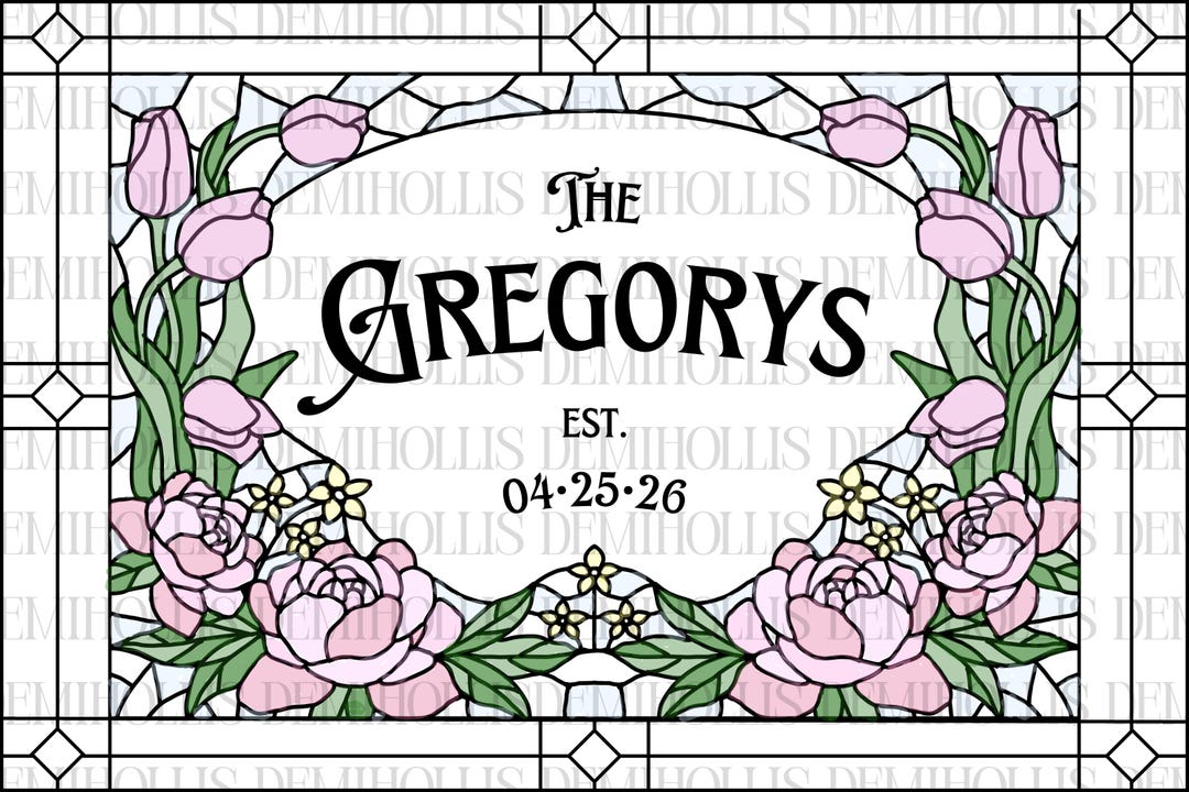 Peony and Tulip Faux Stained Glass Sign - Etsy