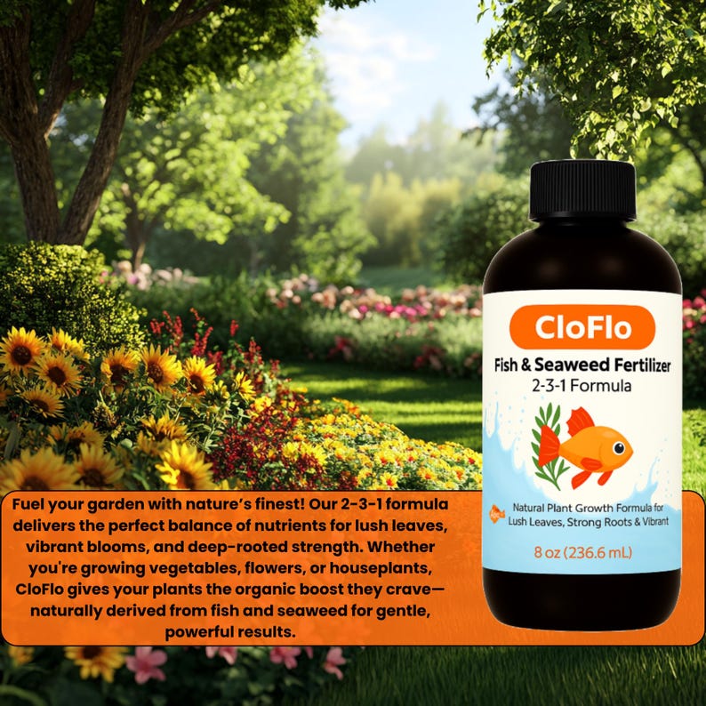Cloflo Fish & Seaweed Plant Food: Organic Garden Growth Boost (8oz) - Etsy