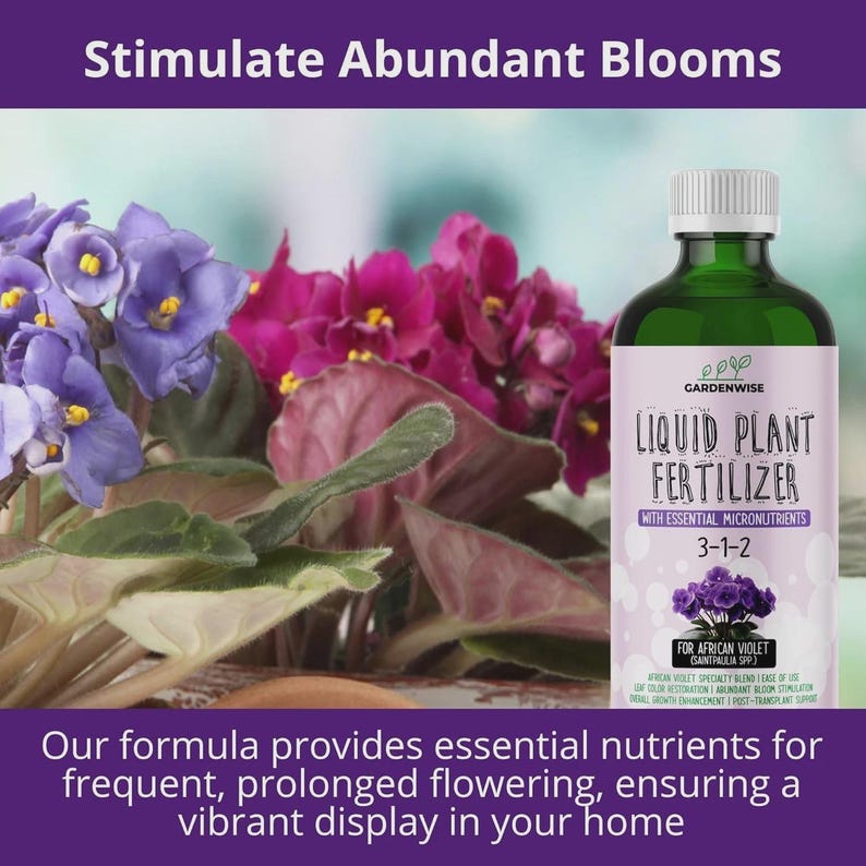African Violet Liquid Fertilizer | Growth & Bloom Booster - Etsy
