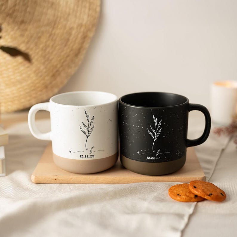 Personalized Ceramic Couple Mug, Custom Wedding Gift - Etsy
