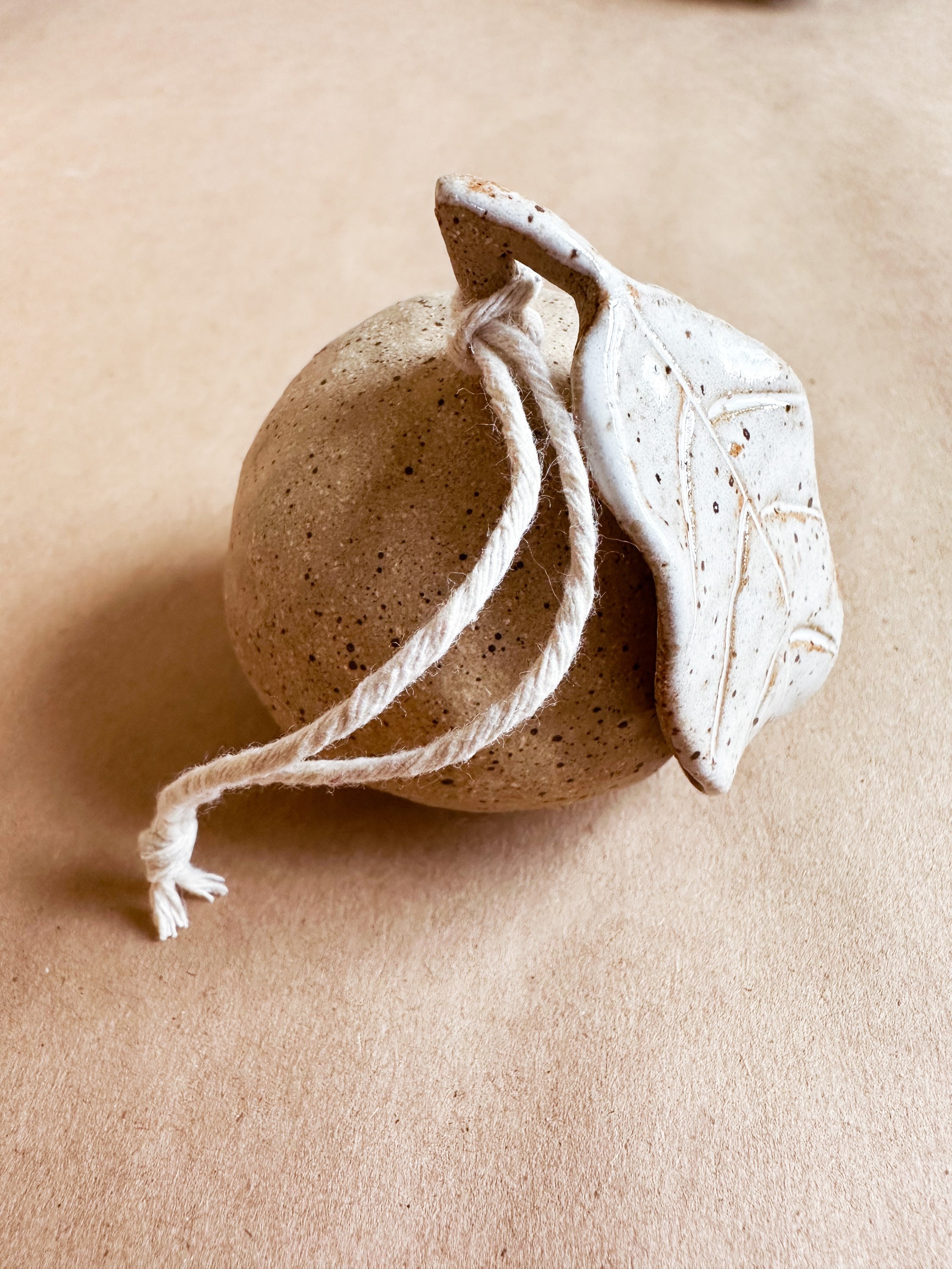 Ceramic Mandarin Orange Ornament // Handmade Pottery - Etsy