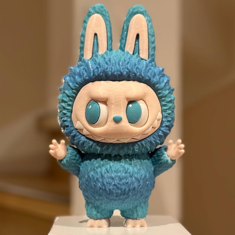 Labubu Doll Blue With Eyes - Etsy