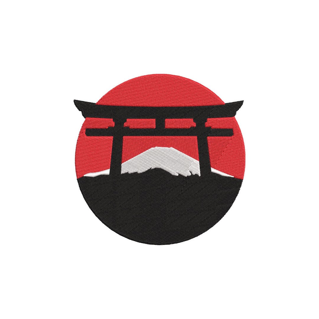 Japanese Shrine View Embroidery Design | Japan Embroidery | Japanese ...
