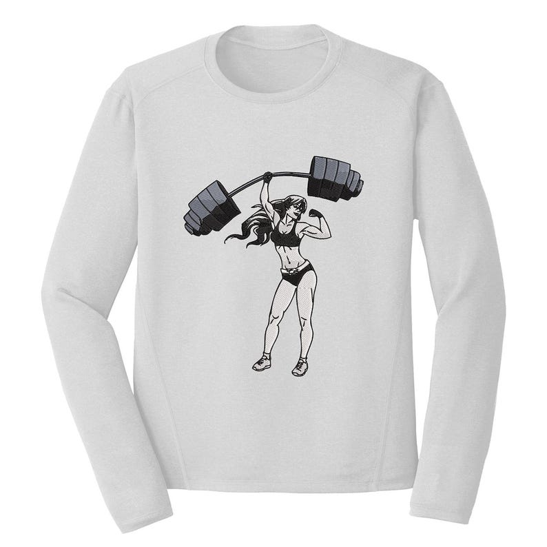 Powerlifting Women Embroidery Design | Gym Embroidery Design | Fitness ...