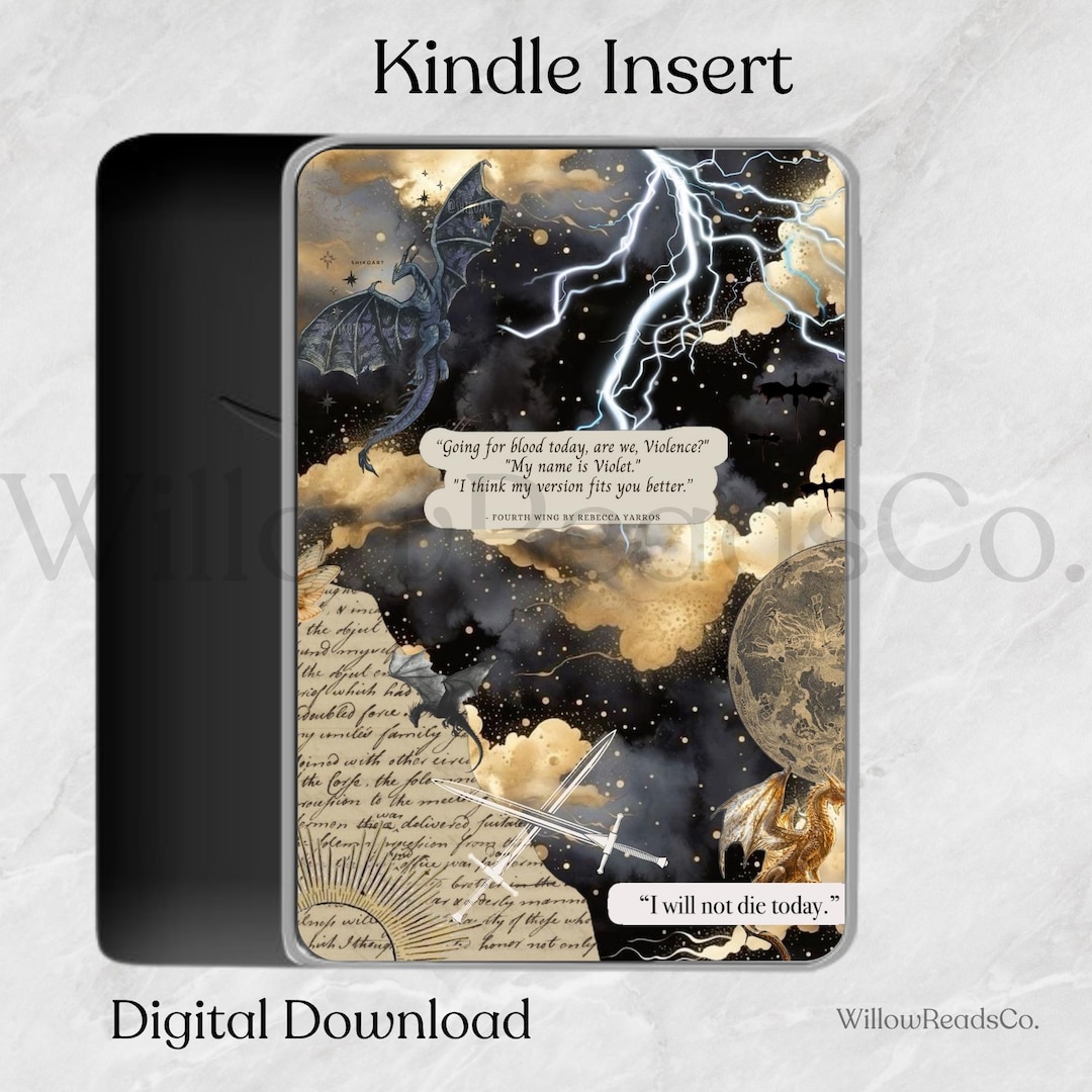 Fourth Wing Inspired Kindle Insert | Kindle Printable Insert | Digital ...