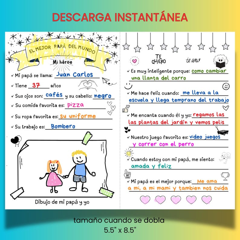 Father's Day Questionnaire: All About My Dad Printable PDF - Etsy
