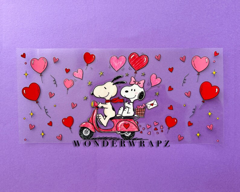 UVDTF Dog Snoopy Peanuts Cup Wrap! Valentines Snoopy Theme Stickers ...