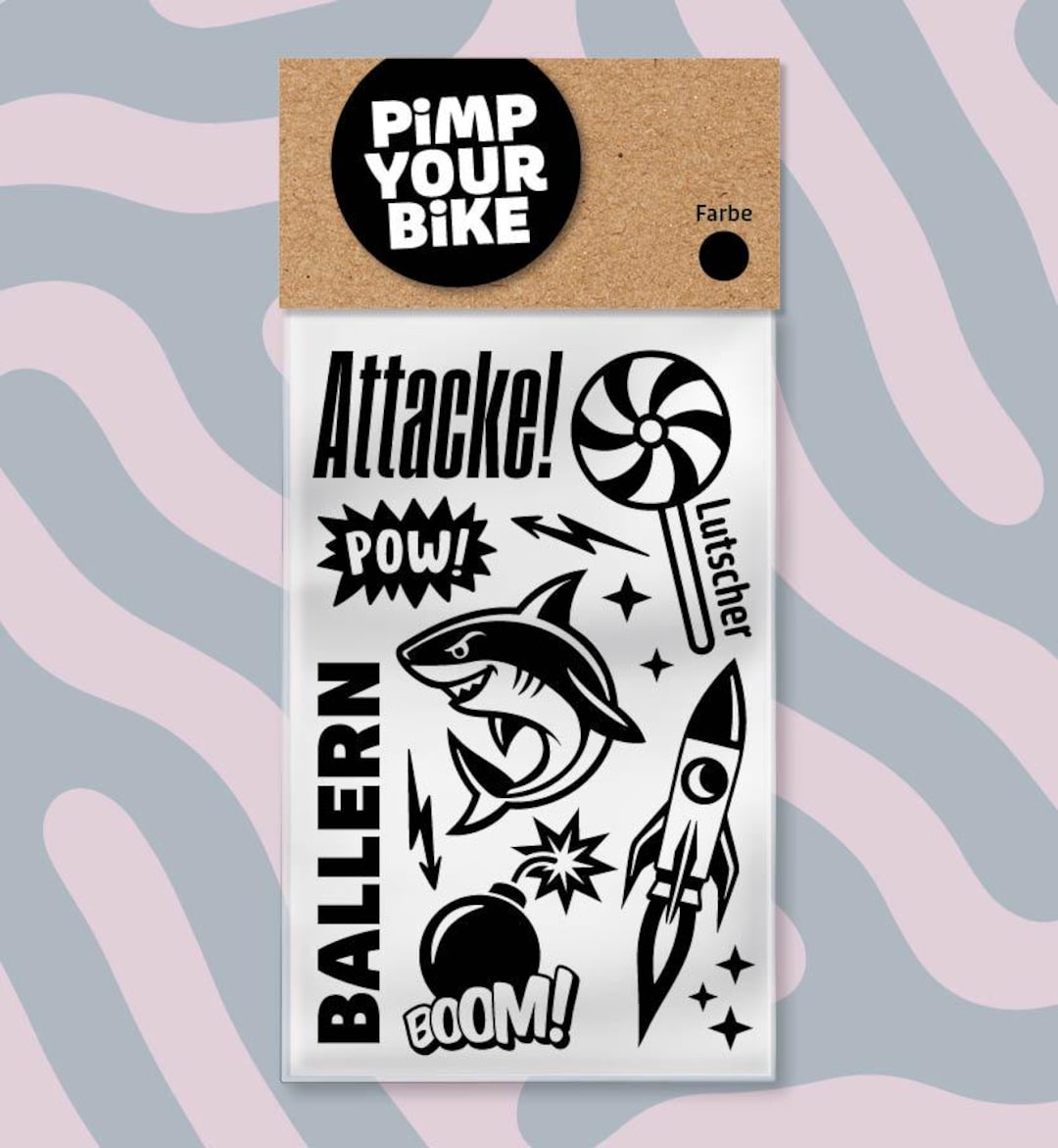 "attack!" Bicycle Sticker Set – Weatherproof Vinyl, Handmade & Stylish ...