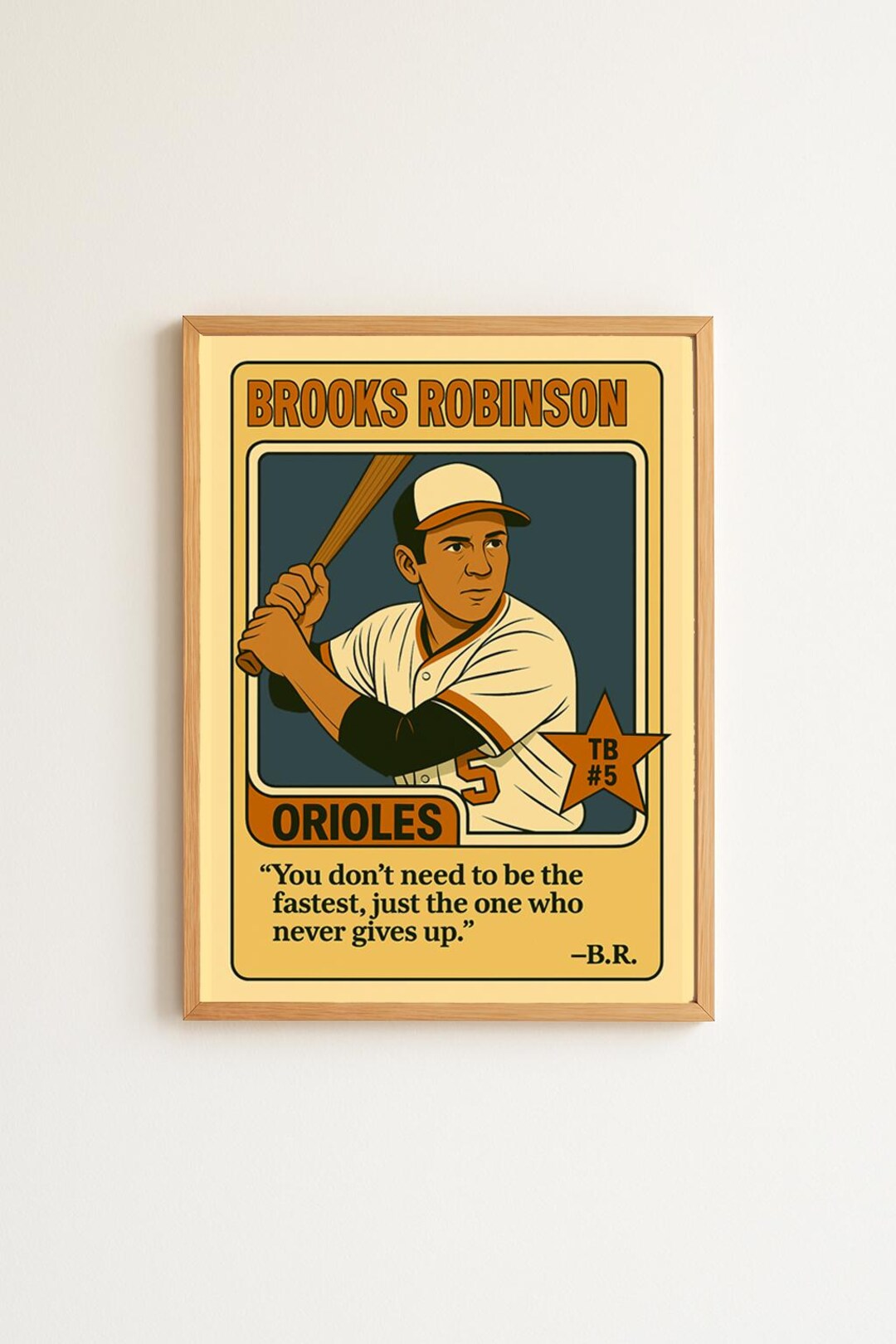 Brooks Robinson Poster Vintage Baseball Card Style Motivational Quote ...