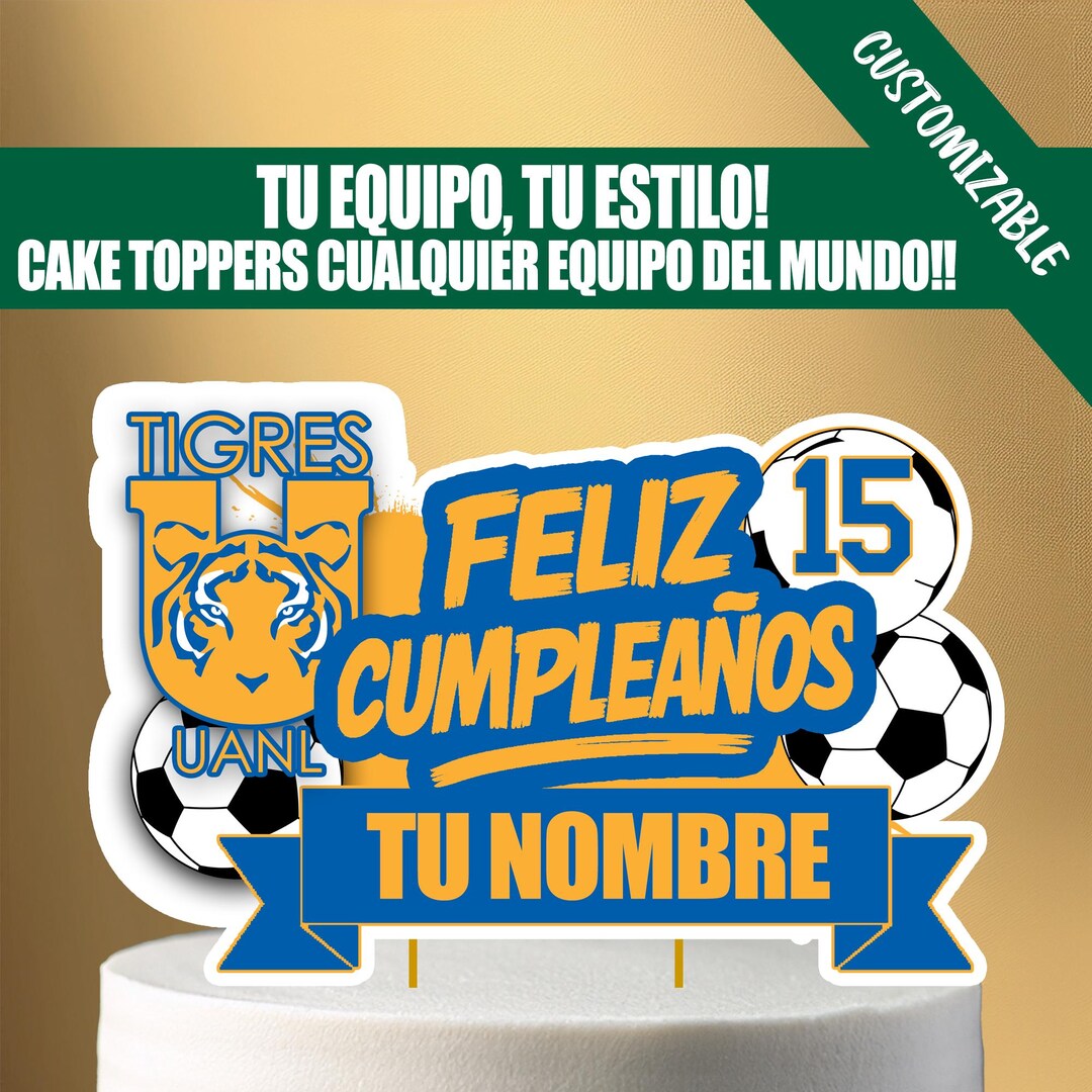 Topper De Cumpleaños De Fútbol Imprimible, Elige Cualquier Equipo ...