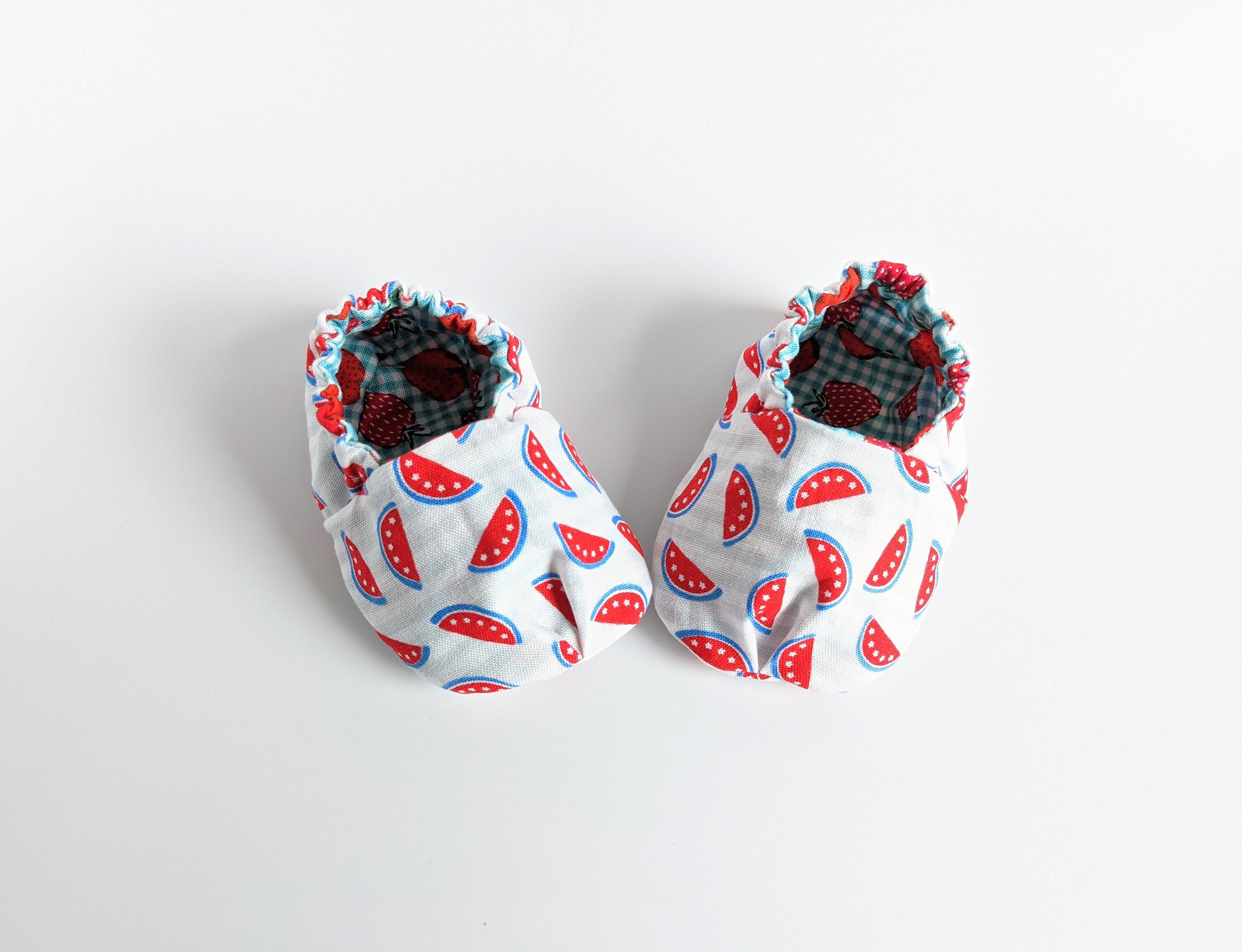 Newborn Watermelon and Strawberries baby booties soft crib | Etsy