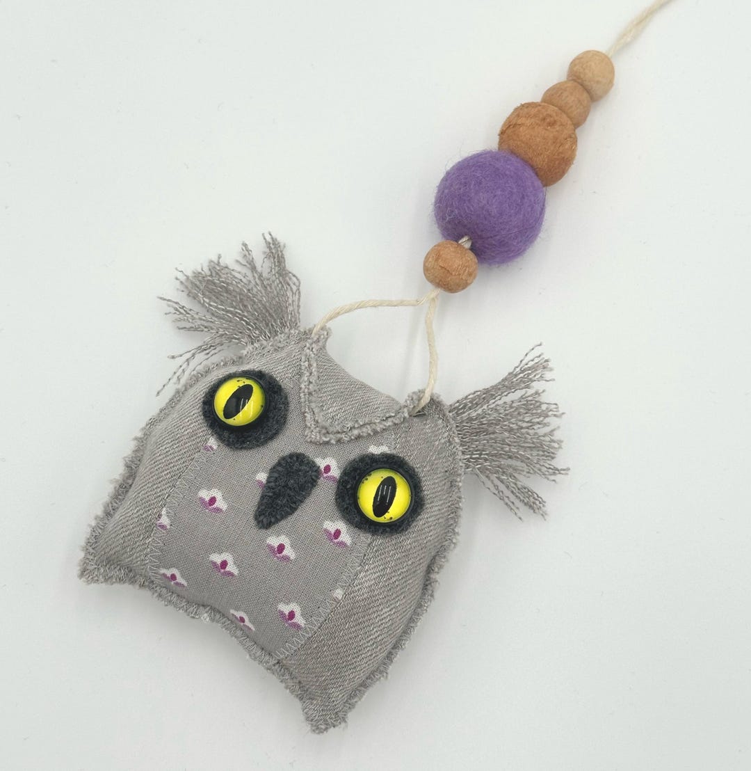 Upcycled Denim Owl Ornament: Recycled Jeans Nursery Decor - Etsy