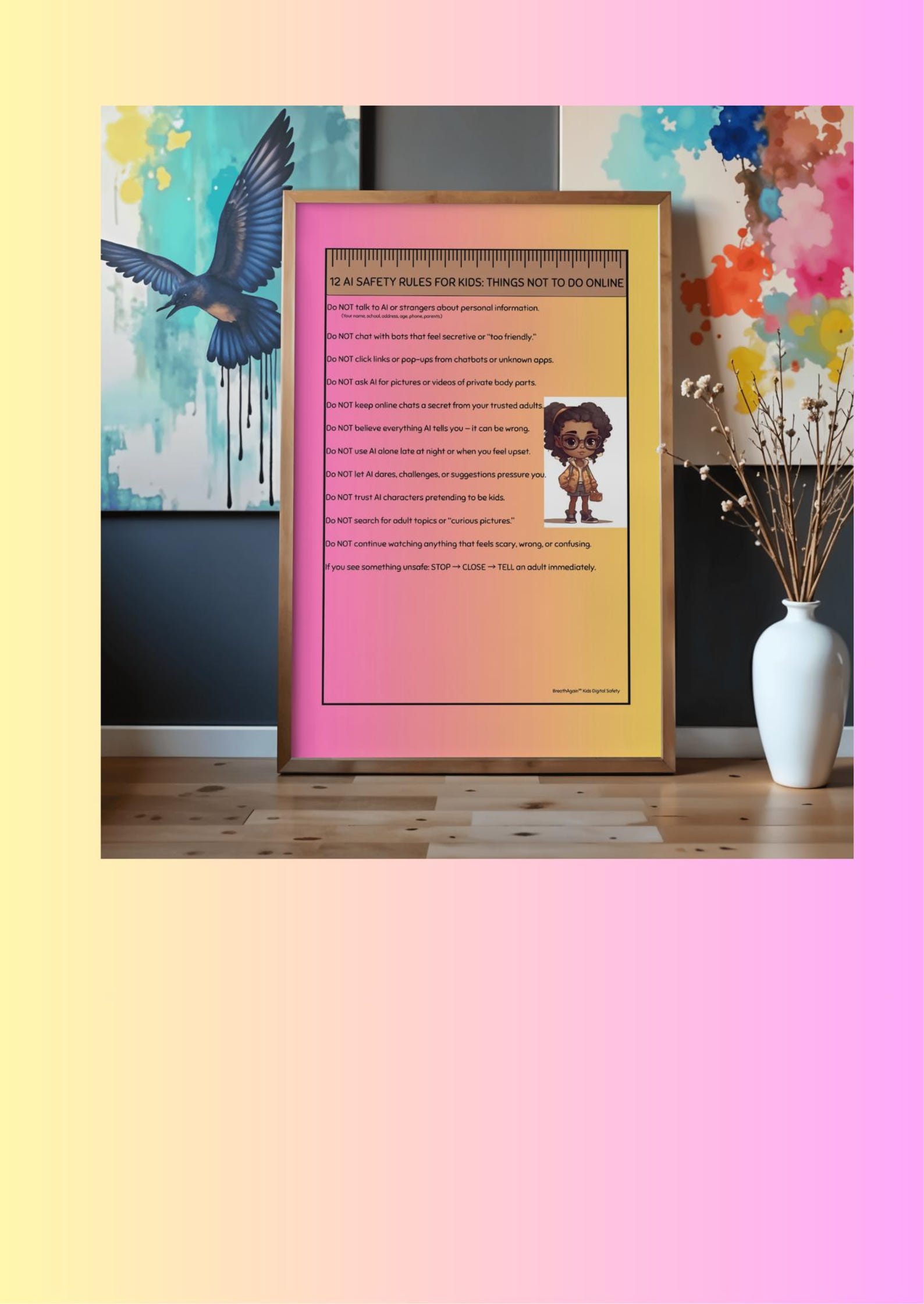 AI Rules Poster for Kids What Not to Do Online - Etsy