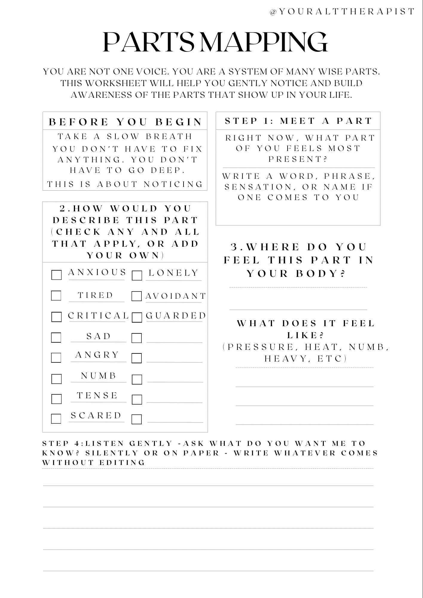 Parts Mapping Worksheet - Etsy
