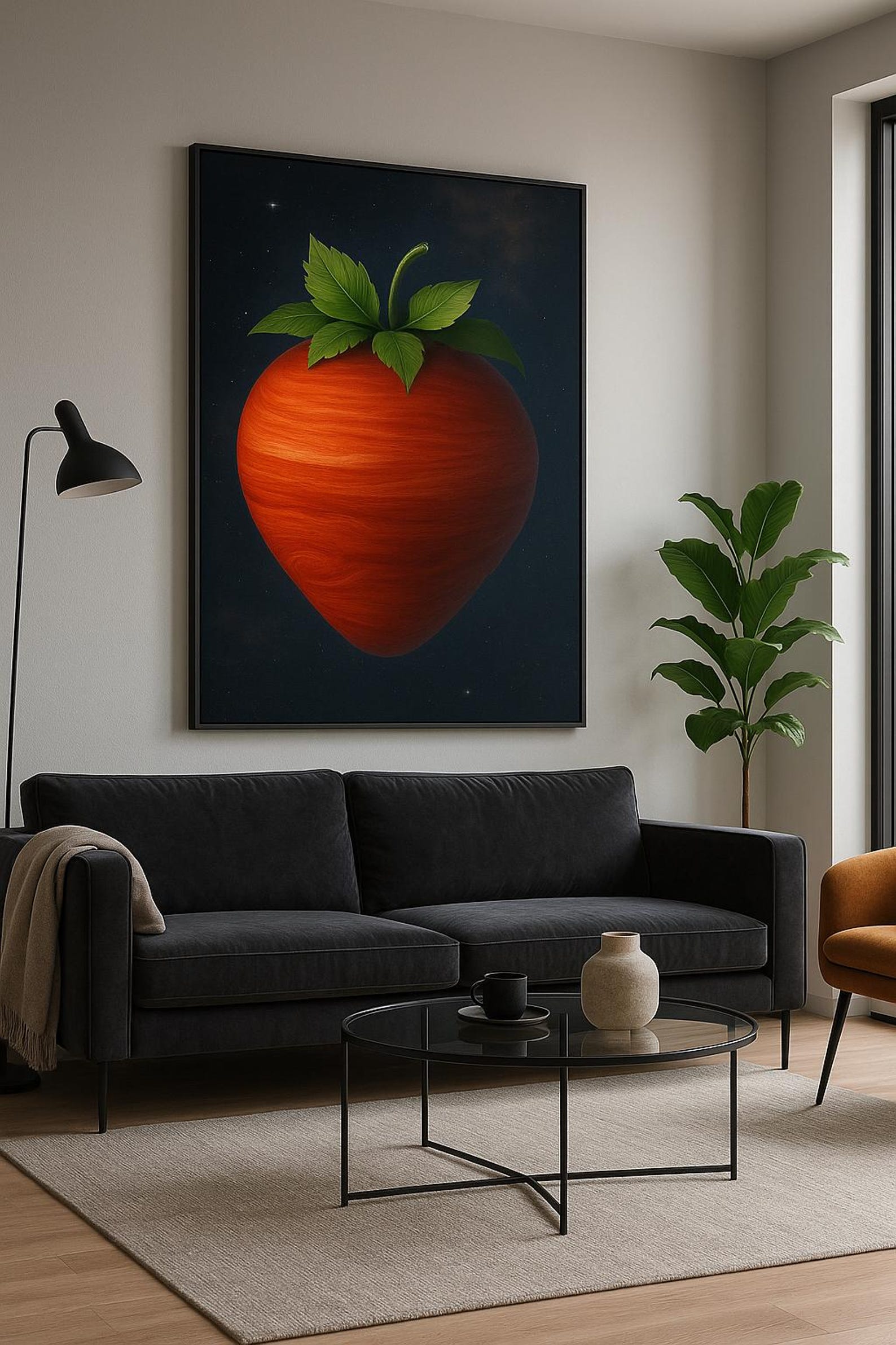 Giant Strawberry Planet – Ai-generated Art Print – Surreal Cosmic Decor ...