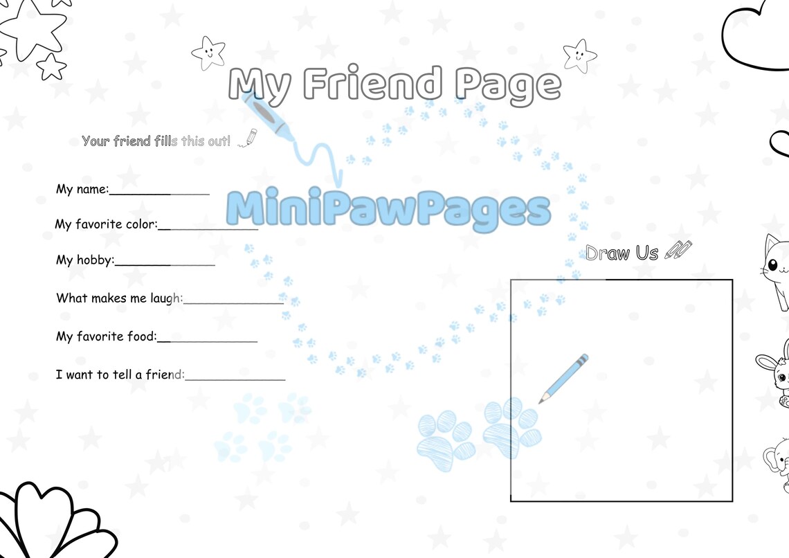 My Friend Page | Printable Kids Activity and Coloring Worksheet ...