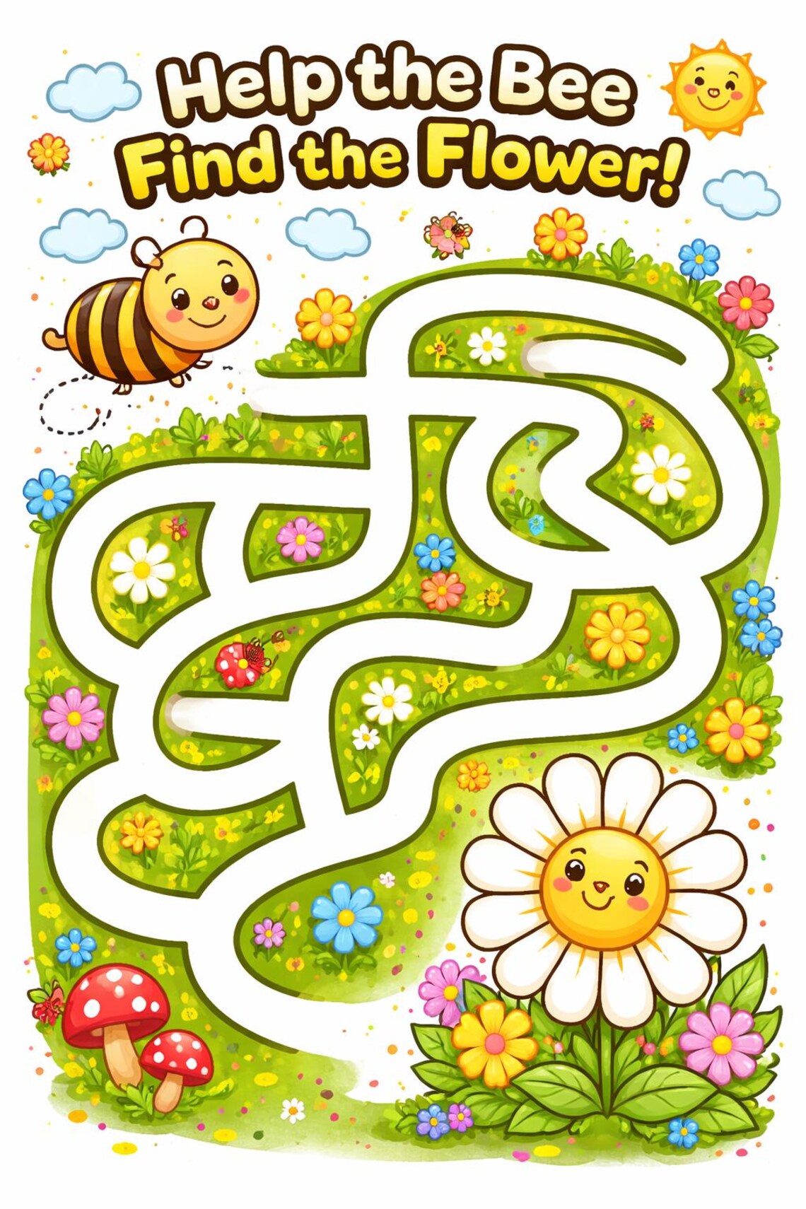 Bee Maze Printable, Kids Activity Pack, 5 Mazes PDF - Etsy