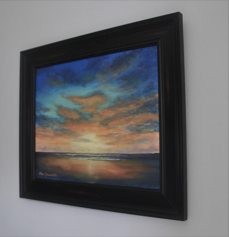 Original Sunset Beach Painting, Sunset Fine Art, Framed Caribbean ...