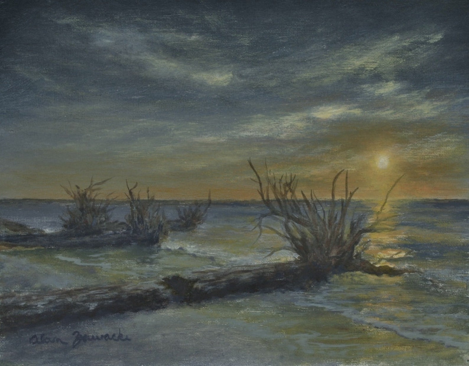 Original Florida Beach Painting, Framed Tropical Seascape, Florida ...