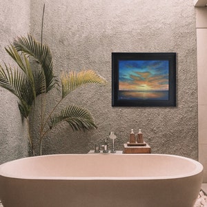 Original Sunset Beach Painting, Sunset Fine Art, Framed Caribbean ...
