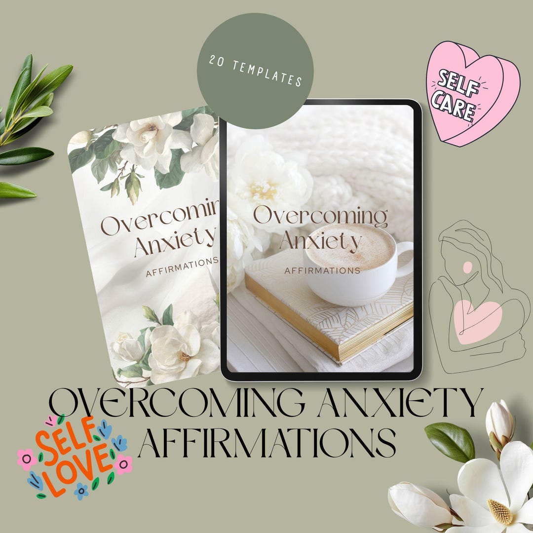 Anxiety Affirmation Cards, Instant Download, 20 Editable Printable ...