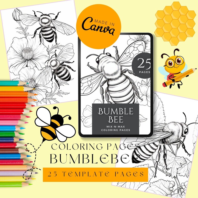 Bumblebee Color Book - Etsy