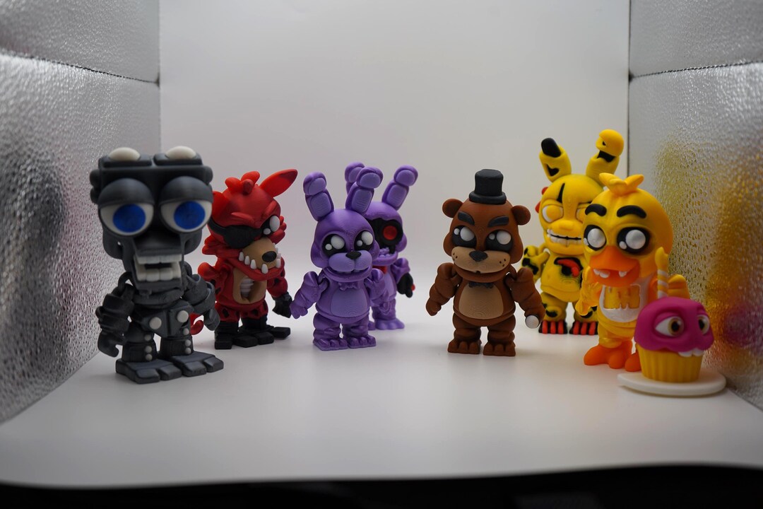 Scary Mini 3D Flexi Figures Bear Fox Bunny Chick Halloween Five Nights ...