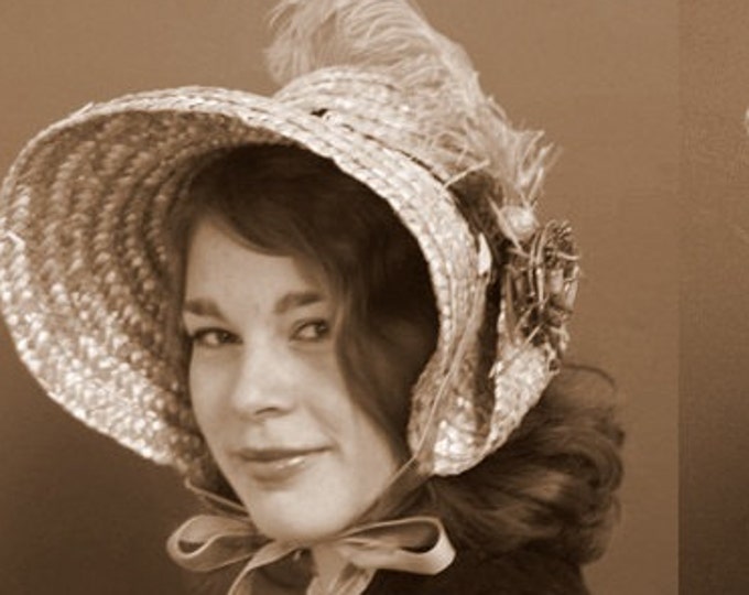 1800's Straw Bonnet: Large BASE ONLY Reproduction Poke Bonnet or Spoon ...