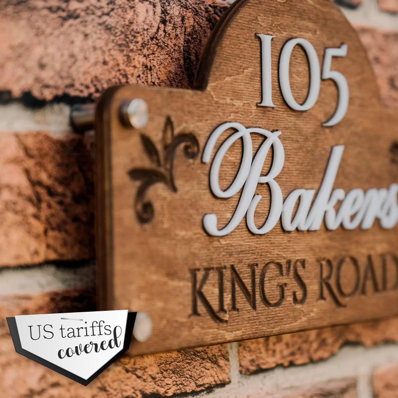 Custom Wooden House Number Sign: Modern Farmhouse Address Plaque - Etsy