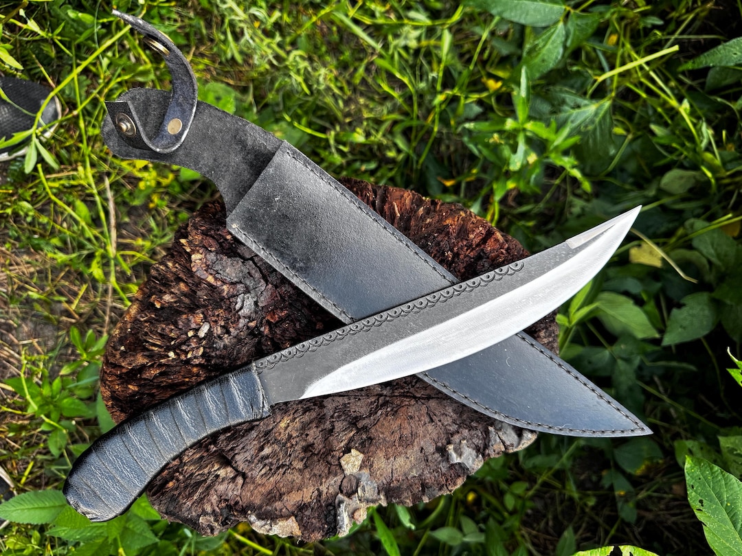 Hand Forged Elven Knife, Fantasy Ranger Bushcraft Tool, Custom Carbon ...