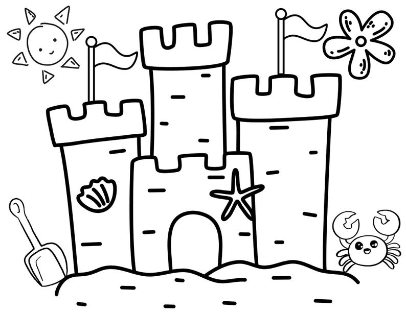 Beach Vibes Kids Coloring Pages - Etsy