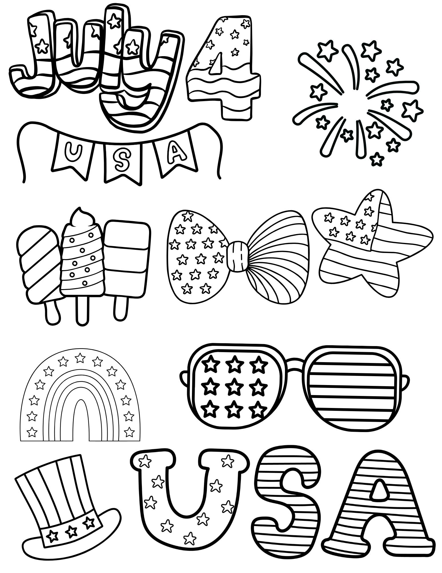 July 4th Coloring Sheets Bundle - Etsy
