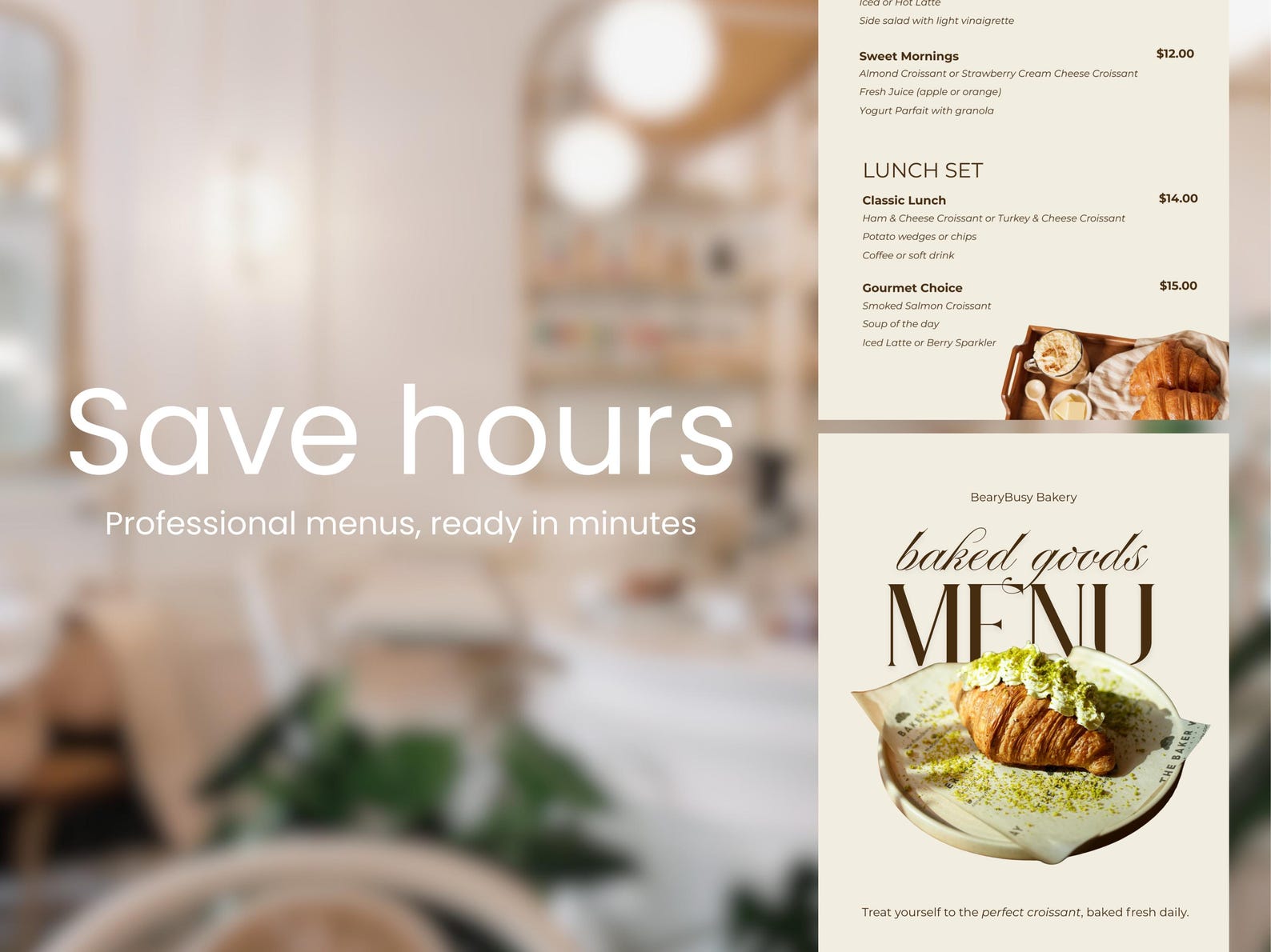 Editable Bakery Menu Template for Canva Customizable Cafe and ...