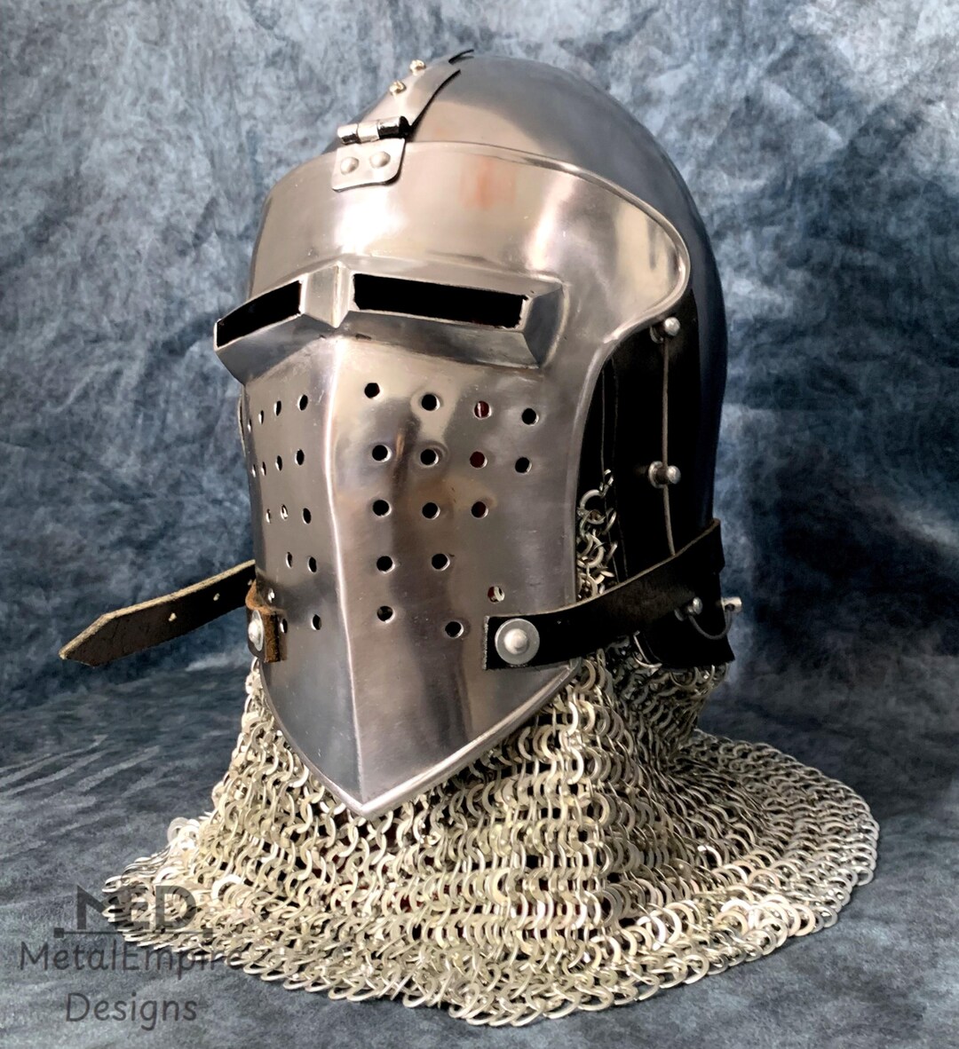 Medieval Bascinet Helmet: 18 Gauge Steel Jousting Knight SCA LARP ...