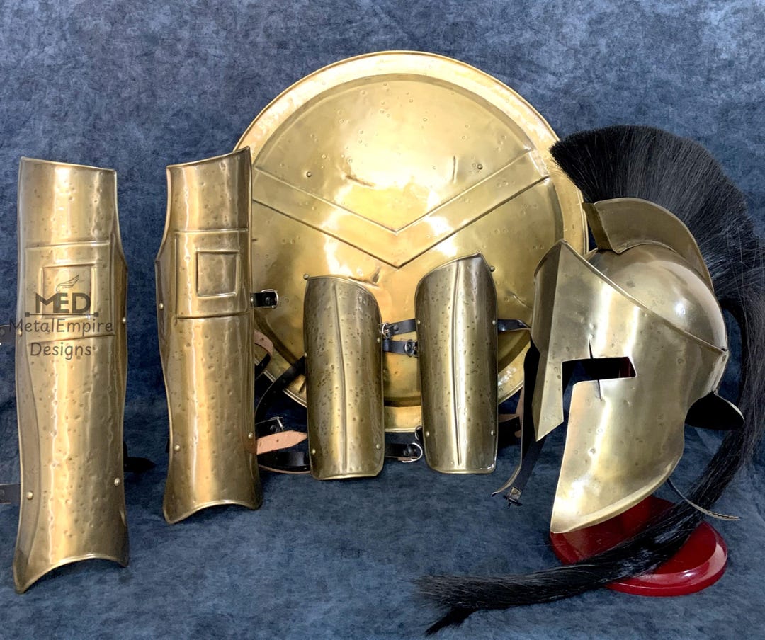 300 Spartan Full Armor Set: Helmet, Shield, Leg & Arm Guards - Knight ...