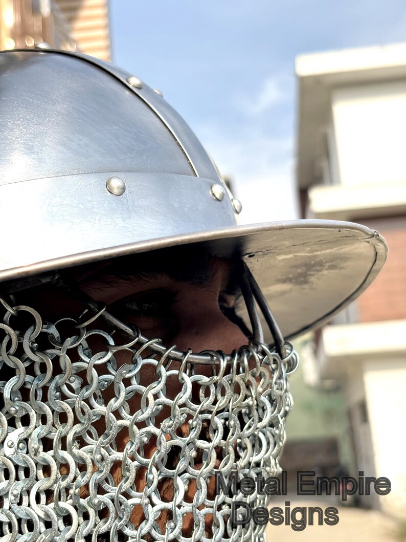 Medieval SCA Helmet: Varangian Style With Chainmail, Inner Liner - Etsy