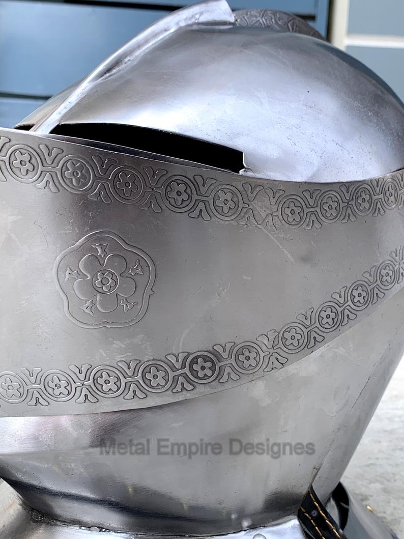Handcrafted Medieval Knight Steel Helmet With Engraved Visor – Gothic ...
