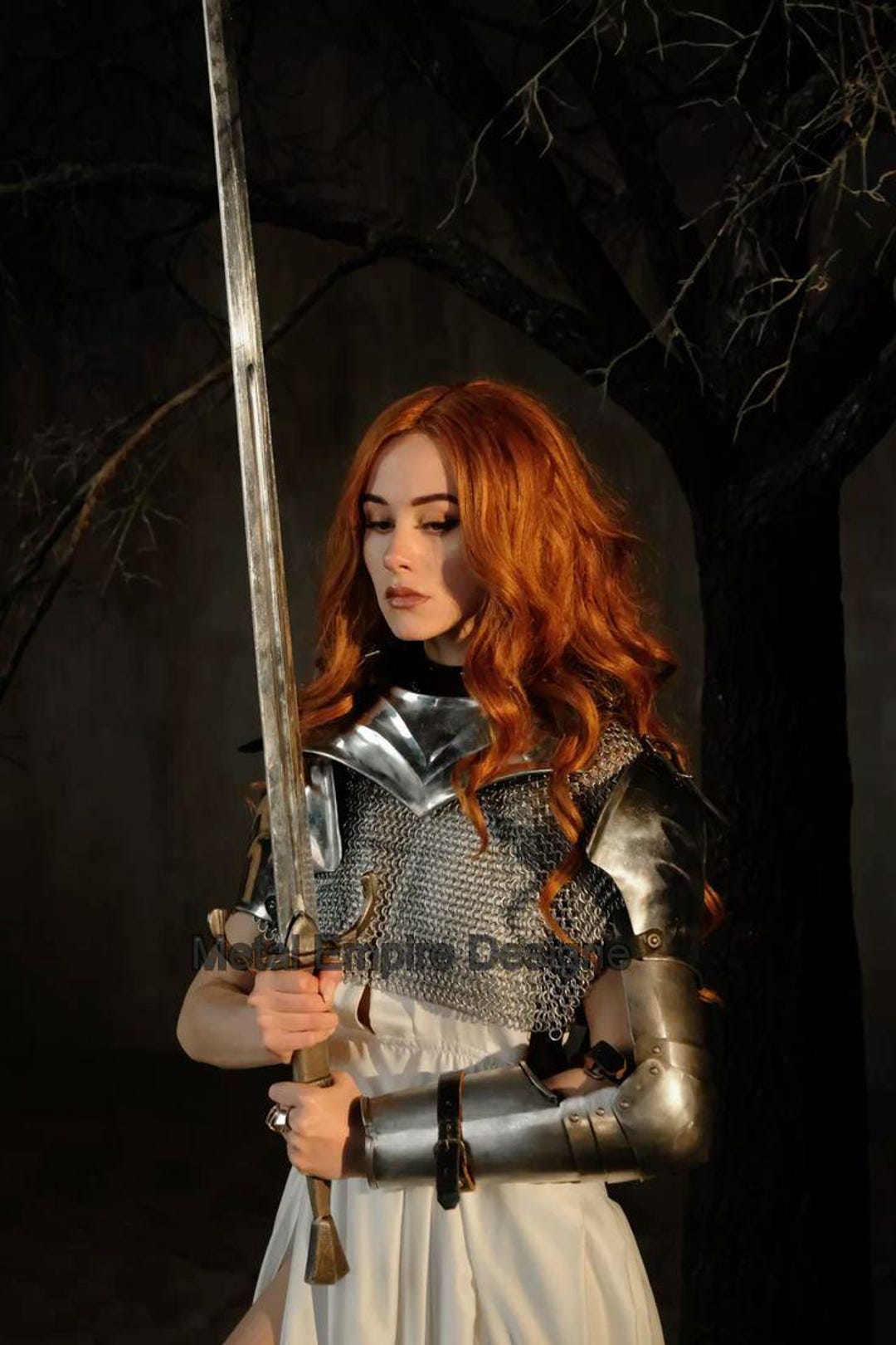 Medieval Female Knight Steel Shoulder Armor With Single Bracer and ...