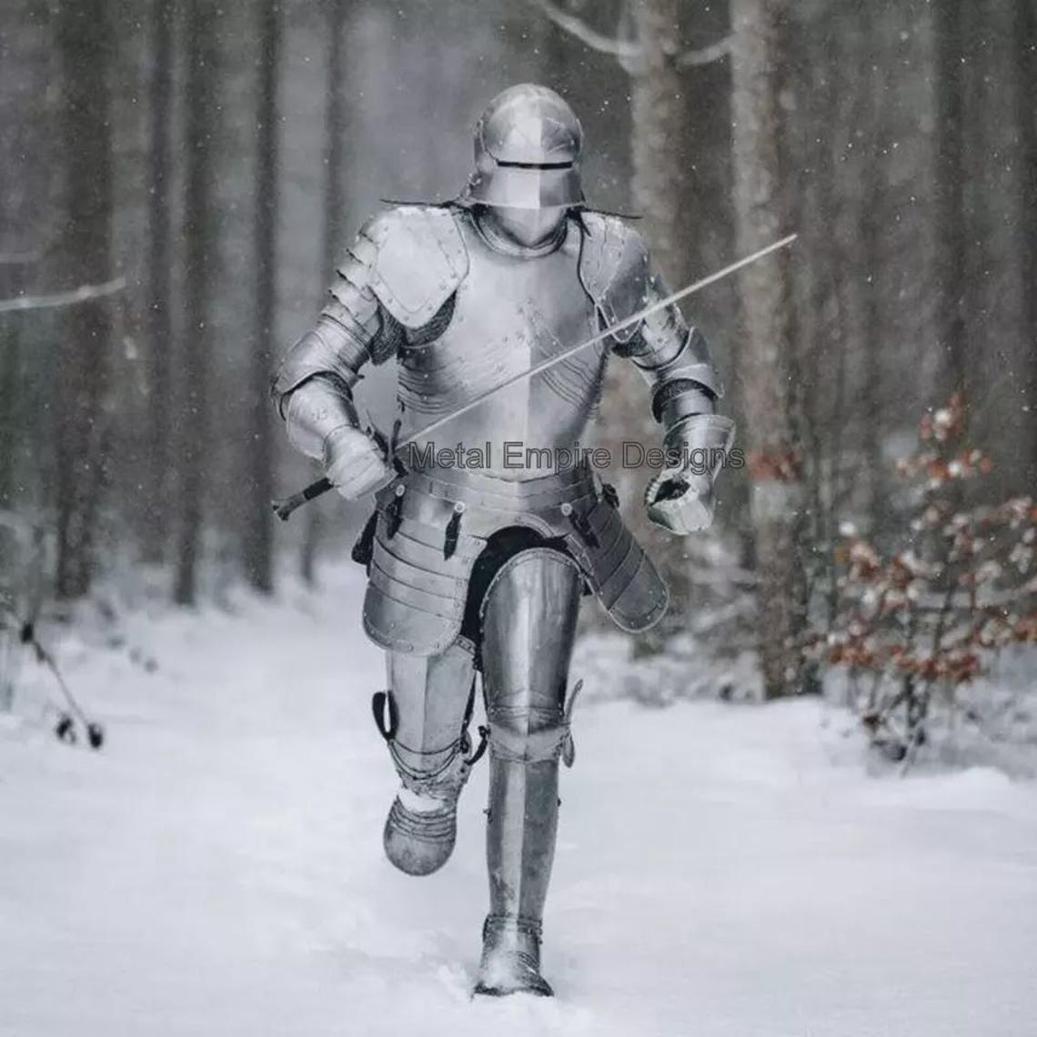Medieval Knight Full Plate Armor Suit: Battle-ready Steel, Adjustable ...