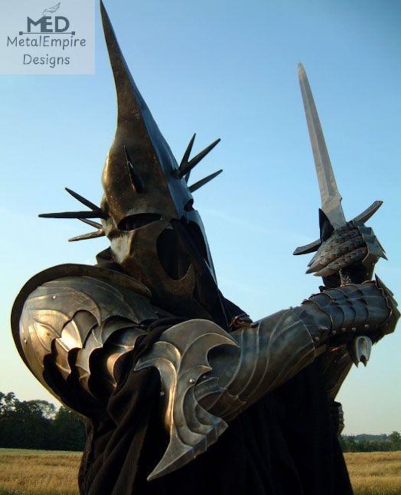 Nazgul Ringwraith Full Costume: Steel Helmet, Gauntlets, Cloak - Lord ...